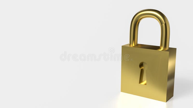 Golden Lock for Security or Business Concept 3d Rendering Stock ...