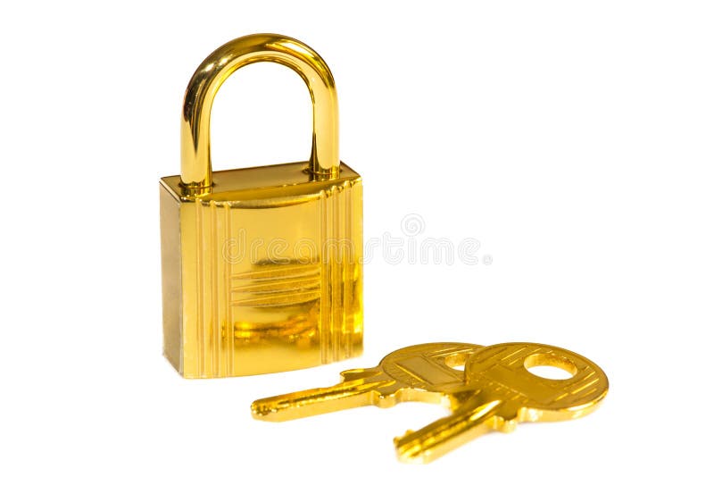Golden Lock in the Form of a Heart Stock Image - Image of glossy ...