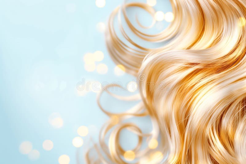 Golden Locks Cascade Gracefully with Soft Curls, Gently Reflecting ...