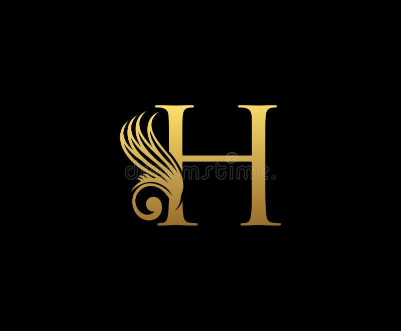 Golden Logo with H Letter Luxury Logo Icon Stock Vector - Illustration ...