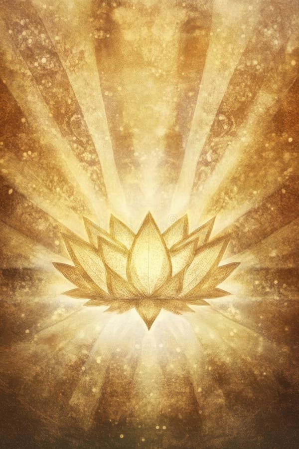 Golden Lotus Surrounded by Radiant Light and Ethereal Warmth. Stock ...