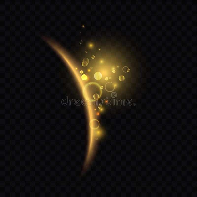 Golden Luminous Eclipse in Dark Space Effect Stock Vector ...