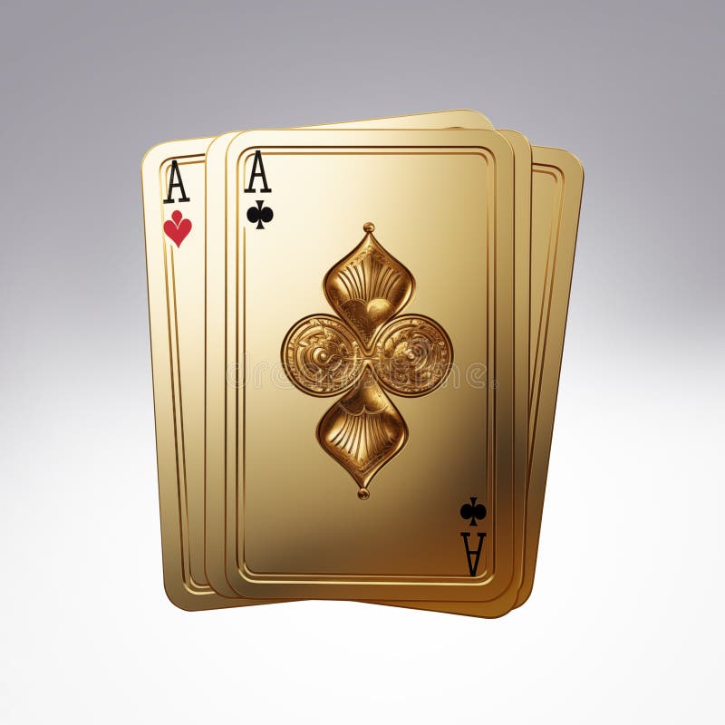 Golden, Luxurious Playing Cards on a Gray Background Stock Illustration ...