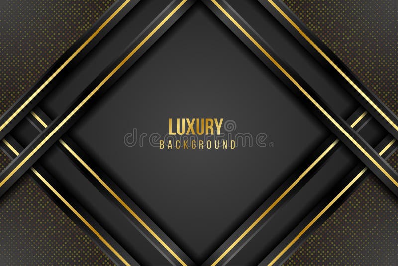 Golden Luxury Background Template with Geometric Shapes Premium Vector ...