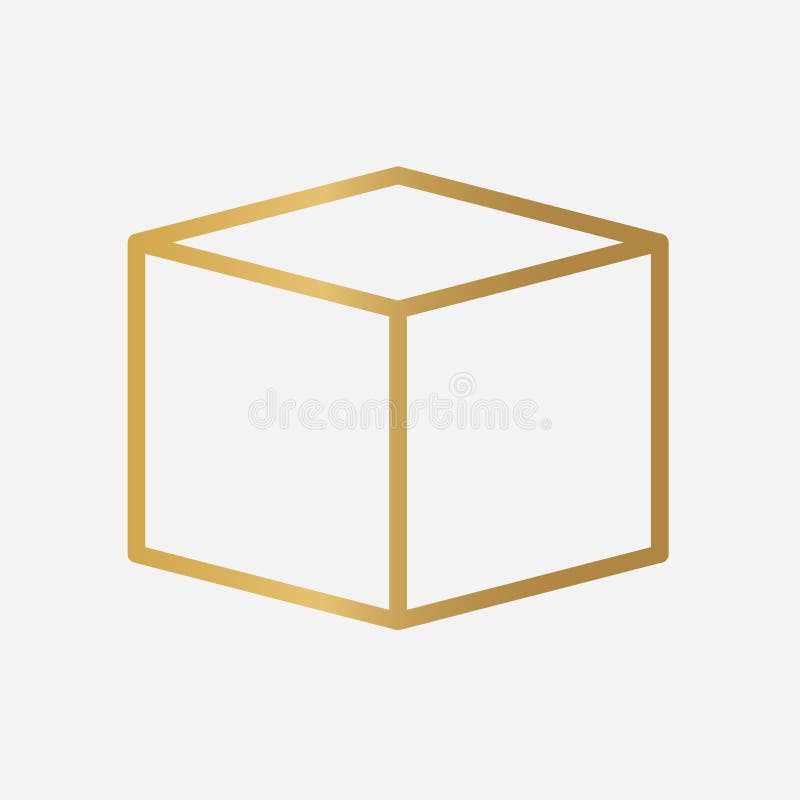 Golden luxury cube ico stock vector. Illustration of vector - 160558269