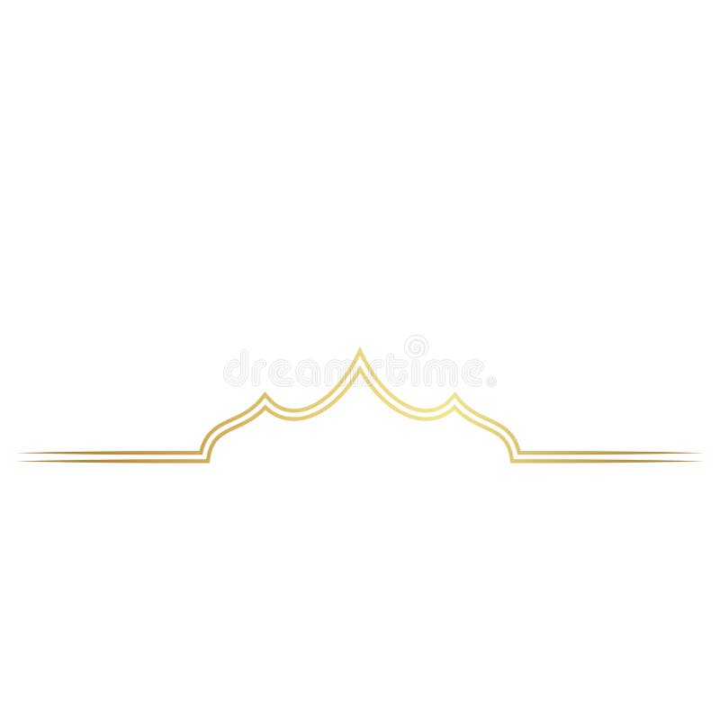 Golden Luxury Islamic Mosque Line Border Stock Vector - Illustration of ...