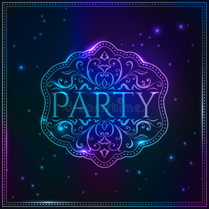 Golden Luxury Magic Party Design Template with Stock Illustration ...