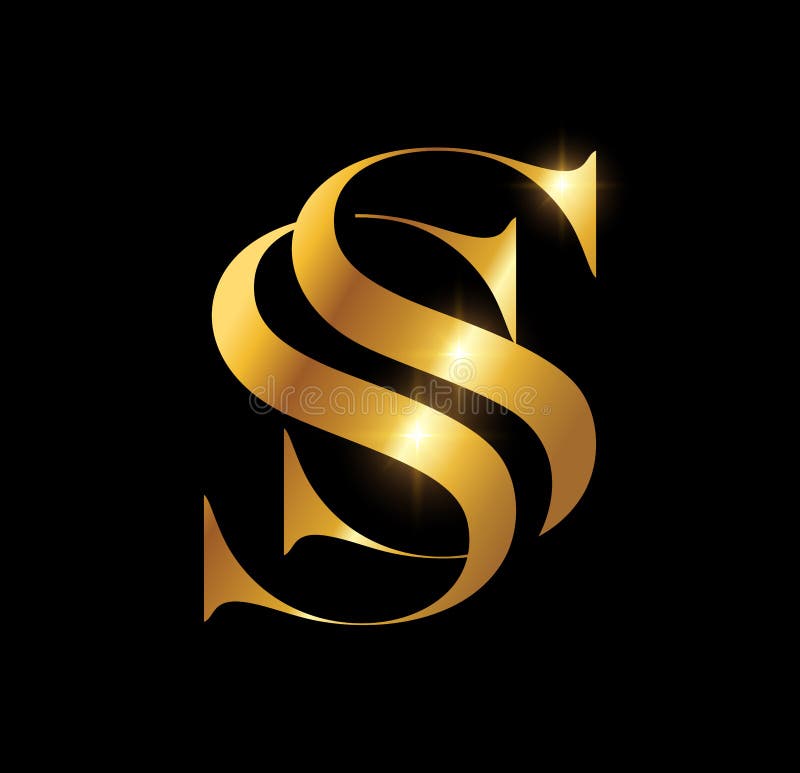 Golden Luxury Monogram Logo Initial Letter SS Stock Vector ...