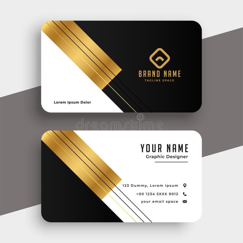 Golden Luxury Premium Business Card Design Template Stock Vector ...