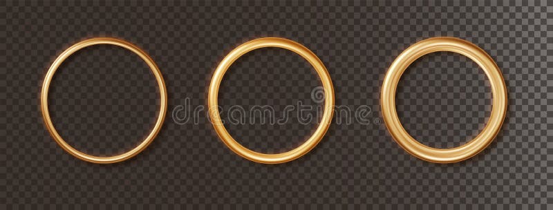 Golden Luxury Realistic Framework. Set of Expensive Realistic Round ...