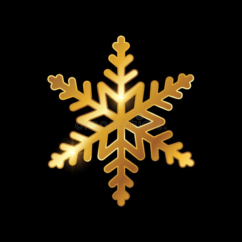 Golden Luxury Snowflake Vector Sign Stock Vector - Illustration of ...