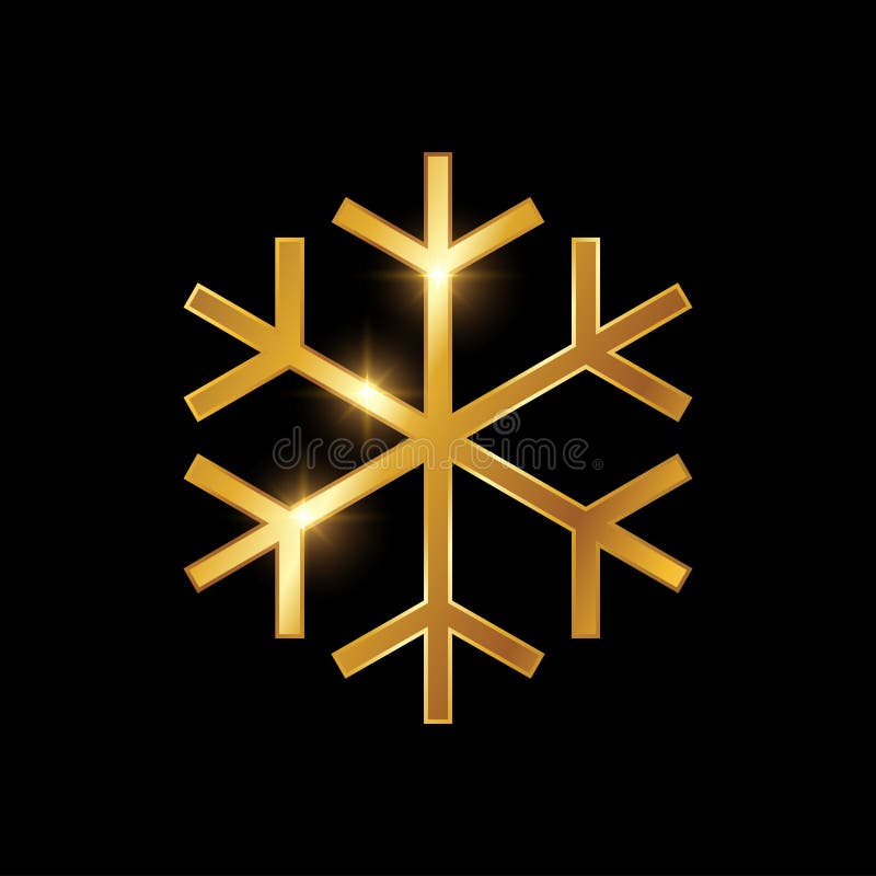 Golden Luxury Snowflake Vector Sign Stock Vector - Illustration of ...