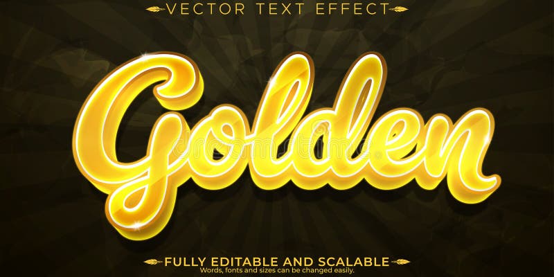 Golden Luxury Text Effect, Editable Shiny and Elegant Text Style Stock ...