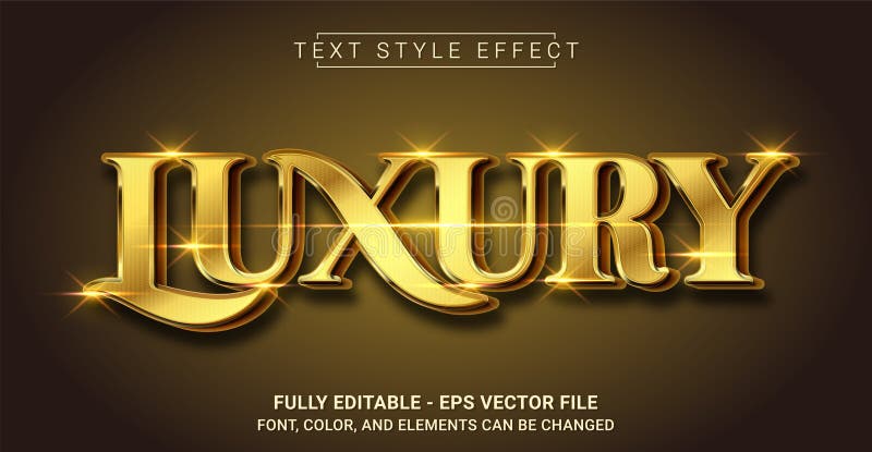 Golden Luxury Text Style Effect Stock Vector - Illustration of element ...