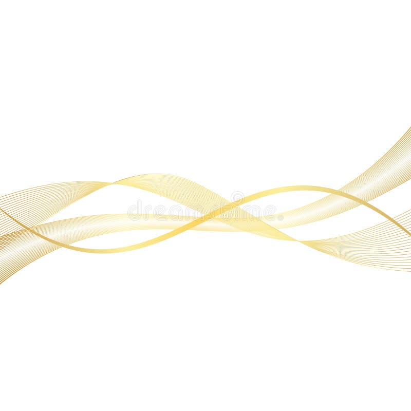 Golden Luxury Wavy Line Border Stock Vector - Illustration of golden ...