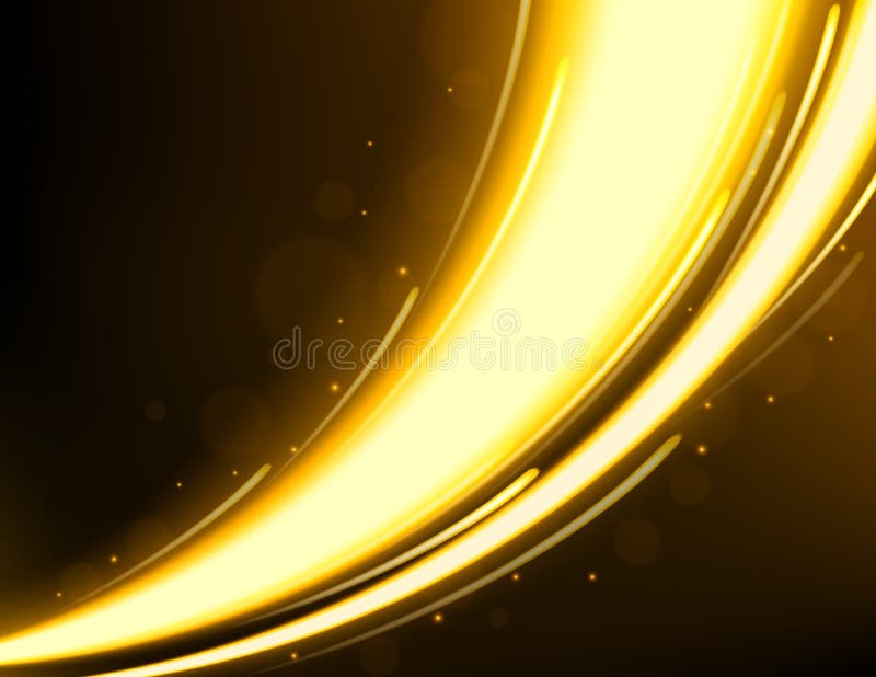 Golden Magic Color Light Curved Lines Stock Vector - Illustration of ...