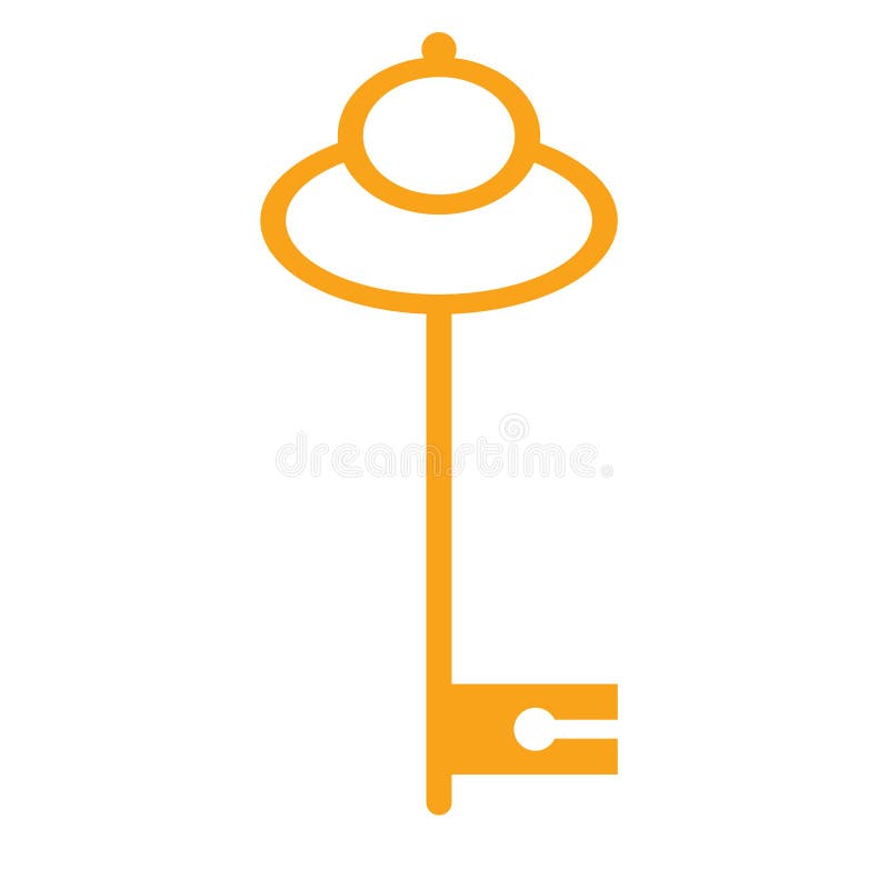 Golden Magic Key Flat Illustration Stock Vector - Illustration of open ...