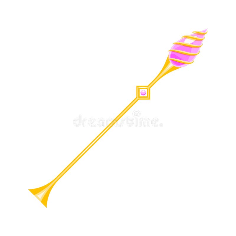 Magic staff stock vector. Illustration of golden, cartoon - 250308554