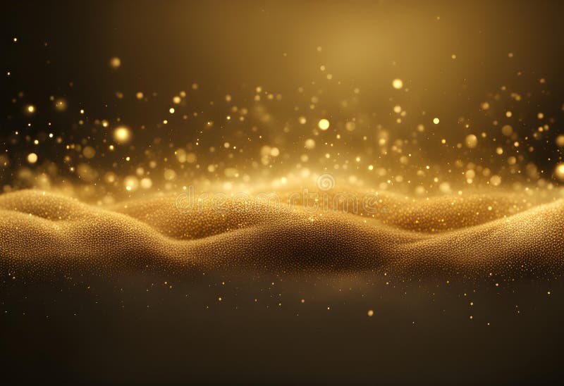 Golden Magical Dust Particles Background Stock Illustration ...