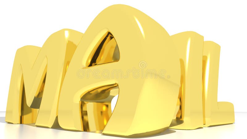 Golden mail stock illustration. Illustration of communication - 38145098