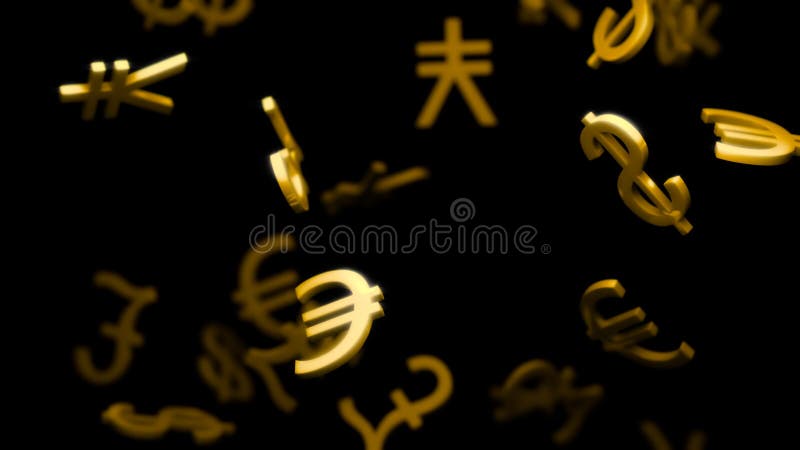 Golden Currency Symbols with Working Path - 3D Rendering Stock ... Golden Currency Symbols with Working Path - 3D Rendering Stock ...