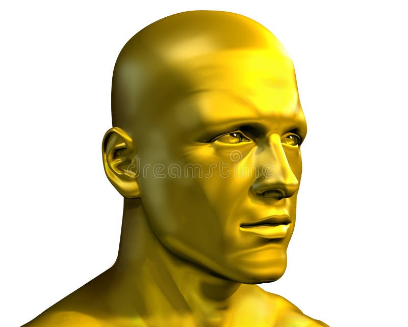 Golden Male Head stock illustration. Illustration of male - 1900067