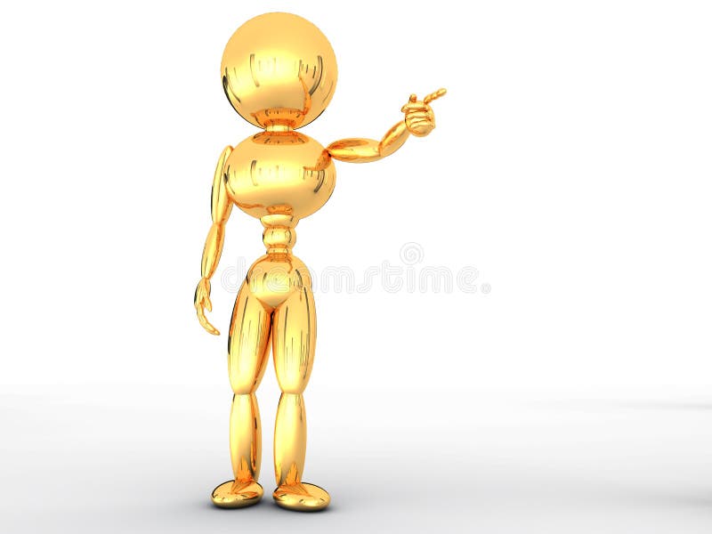 Golden man #2 stock illustration. Illustration of small - 33998472