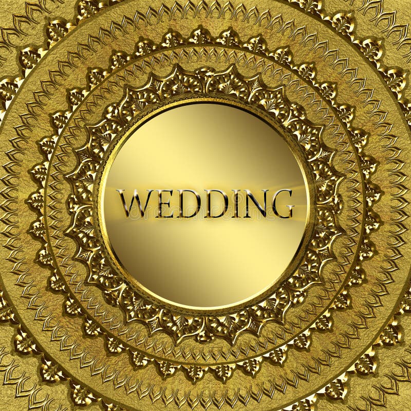 Golden Mandala Wedding Invitation Editorial Photography - Image of ...