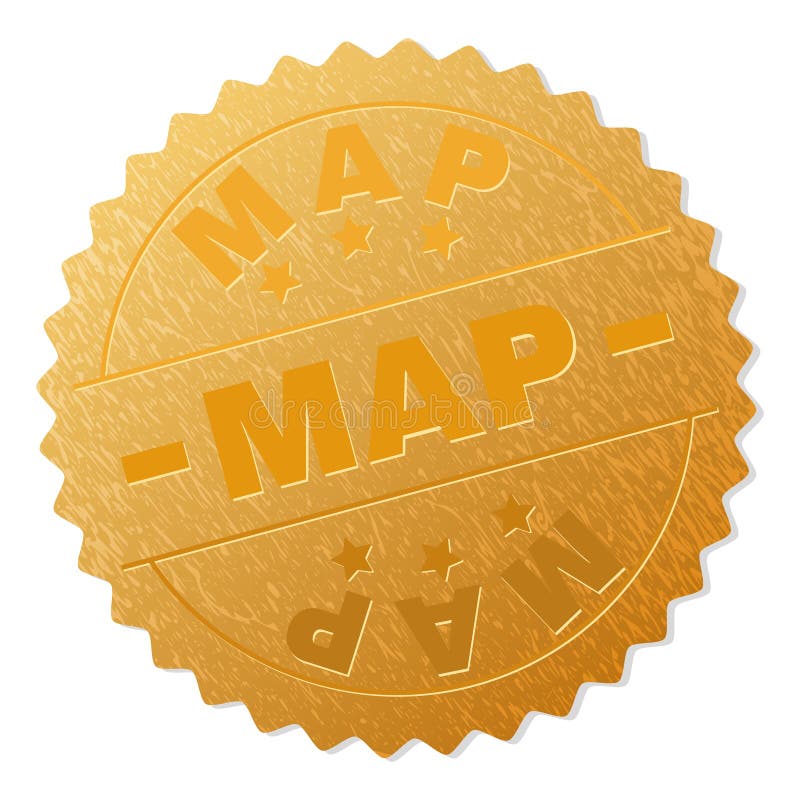 Golden MAP Award Stamp stock vector. Illustration of atlas - 136839887