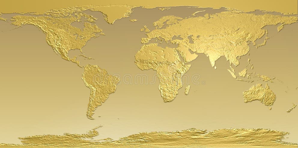 Golden map of Earth stock illustration. Illustration of scope - 13751570