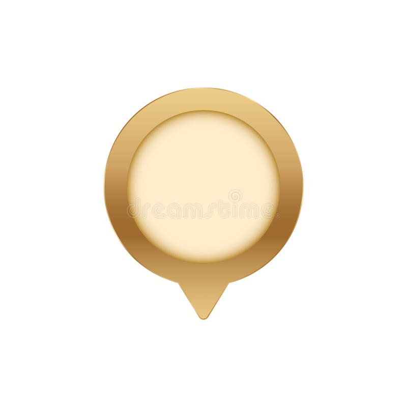 Golden Map Pin Icon with Circular Design Featuring Glossy Finish and ...