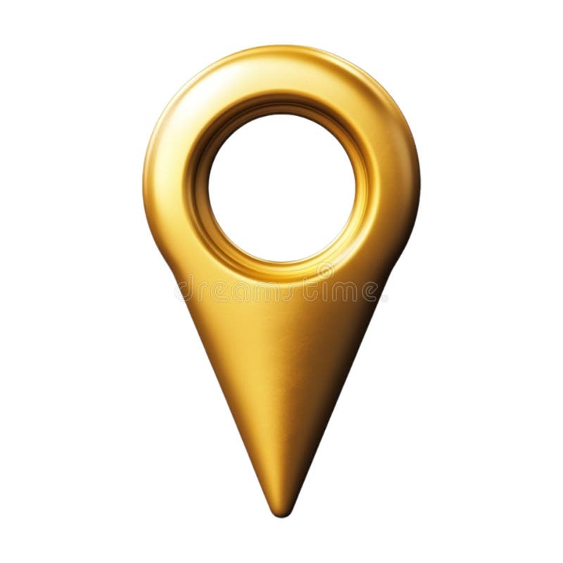Golden Map Pin Location Marker Icon for GPS Navigation and Maps on ...