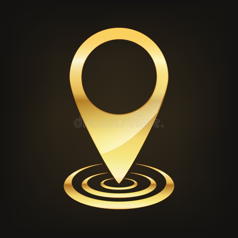 Golden Map Pointer Icon. Vector Illustration. Stock Illustration ...