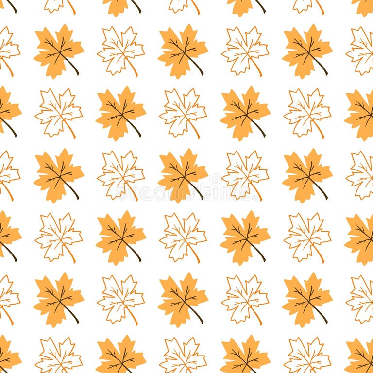 Golden Maple Leaf Symphony Charm Vector Seamless Pattern Stock ...