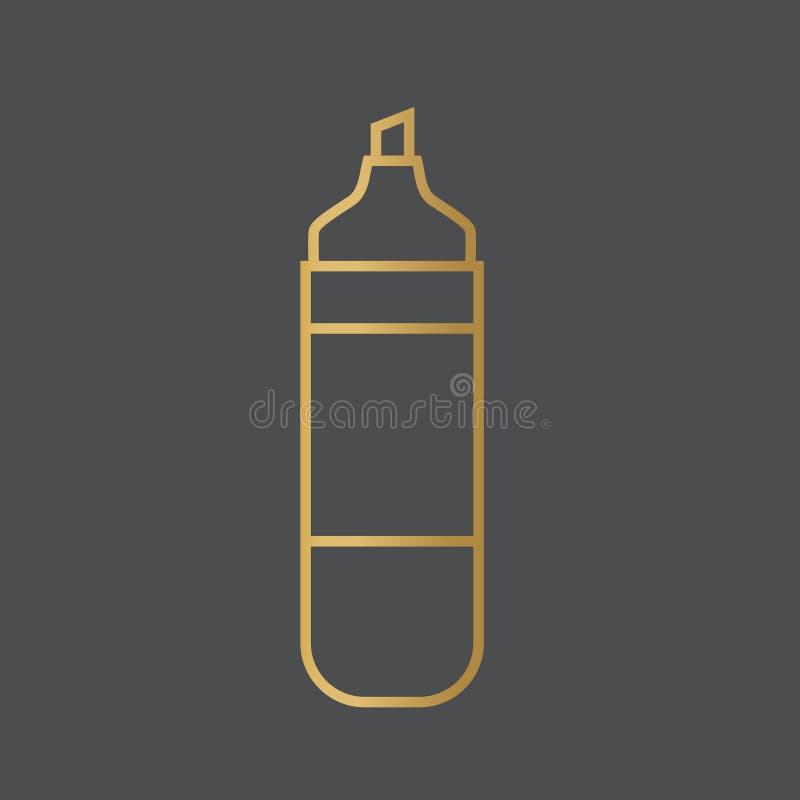 Golden marker pen icon stock vector. Illustration of glitter - 183278051