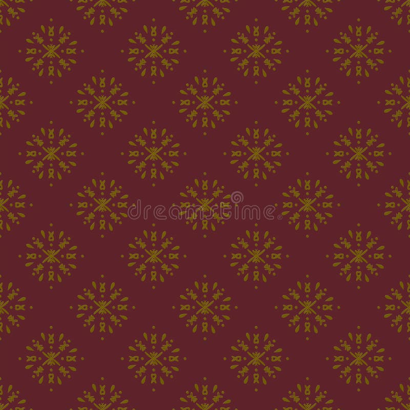 Golden Maroon Damask Seamless Pattern Stock Illustrations – 22 Golden ...