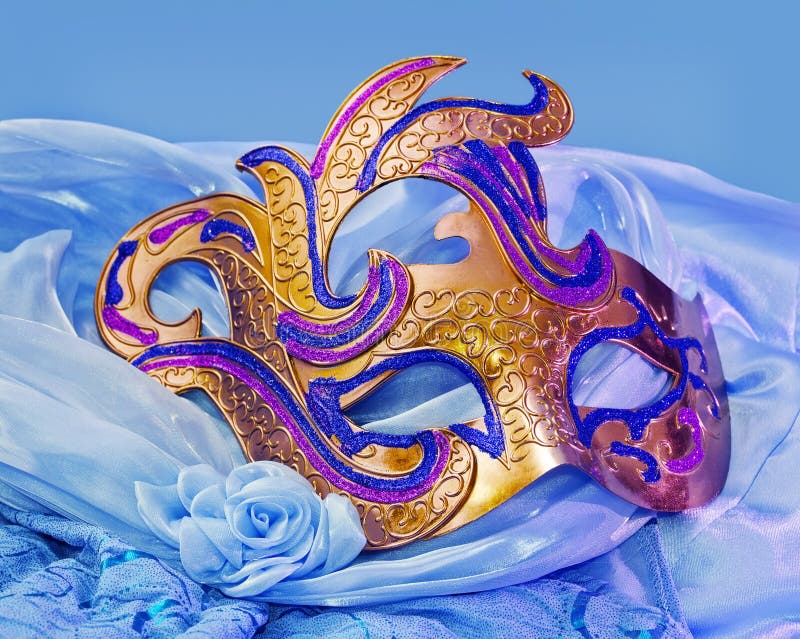 Golden Mask with Decorations, Venice, Italy, Europe, Close Up Stock ...