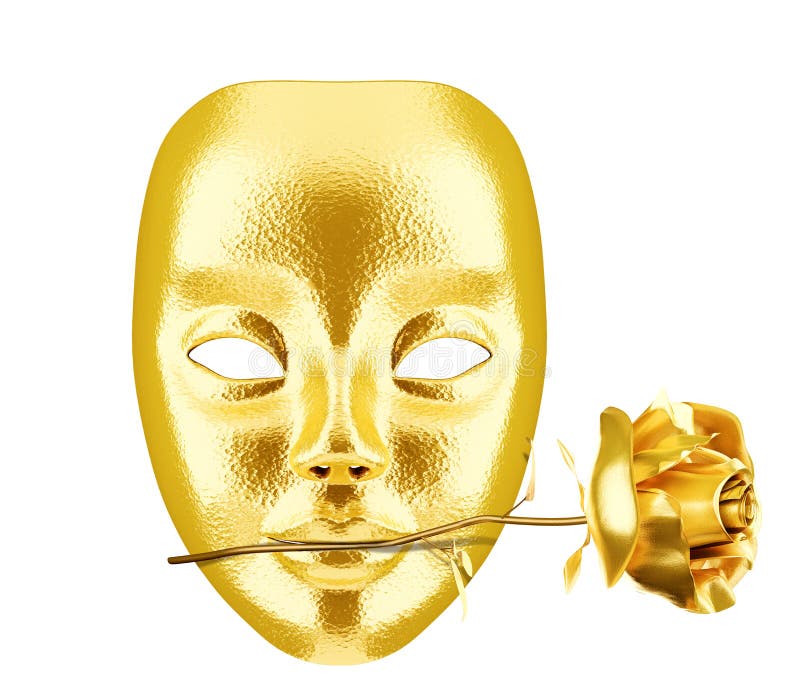 Golden mask stock illustration. Illustration of love - 91405913