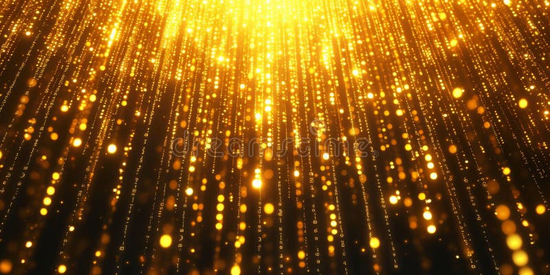 Golden Matrix Light Codes Dance Elegantly, Generative AI Stock ...