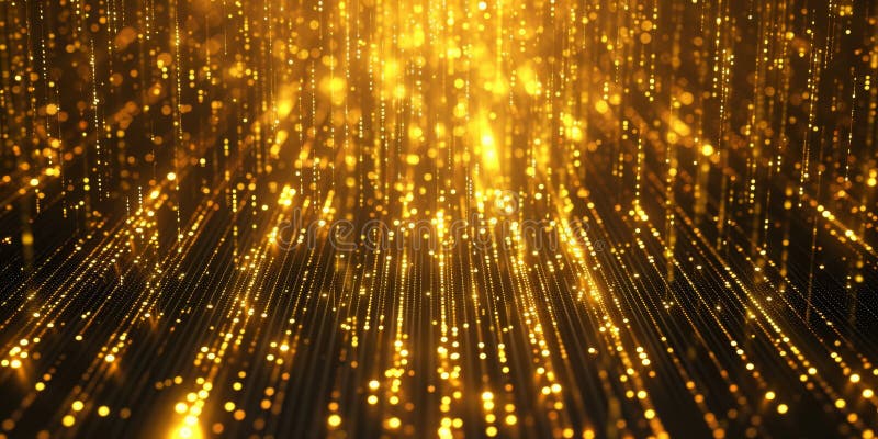 Golden Matrix Light Codes Dance Elegantly, Generative AI Stock ...