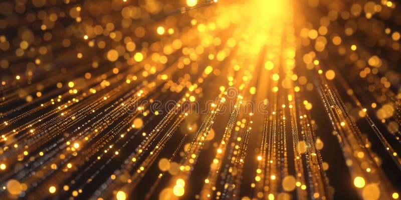 Golden Matrix Light Codes Dance Elegantly, Generative AI Stock ...