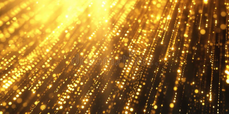 Golden Matrix Light Codes Dance Elegantly, Generative AI Stock ...