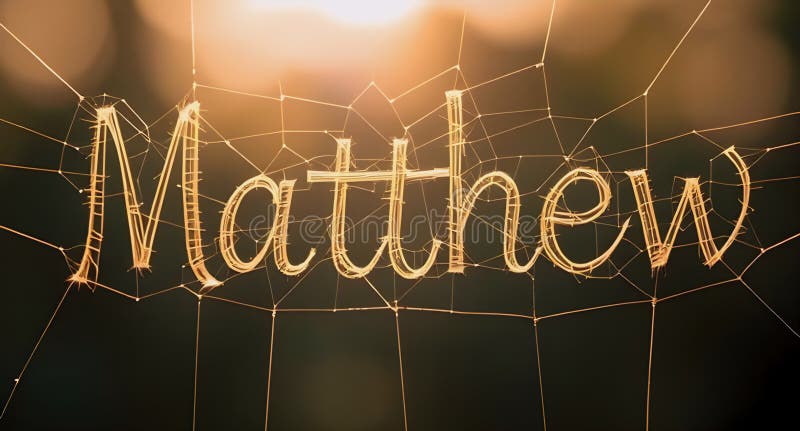 Golden Matthew Name on a Spider Web – Enchanting Typography Digital ...