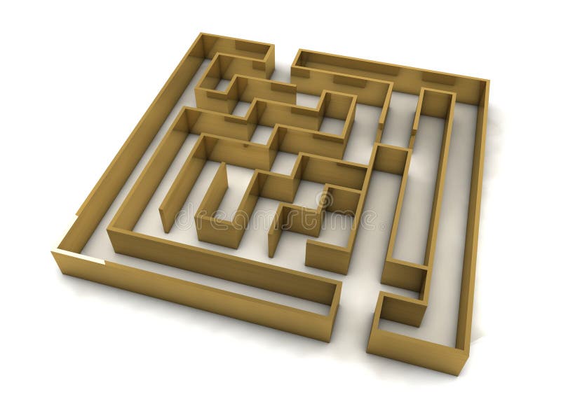 Golden maze stock illustration. Illustration of discovery - 5704848