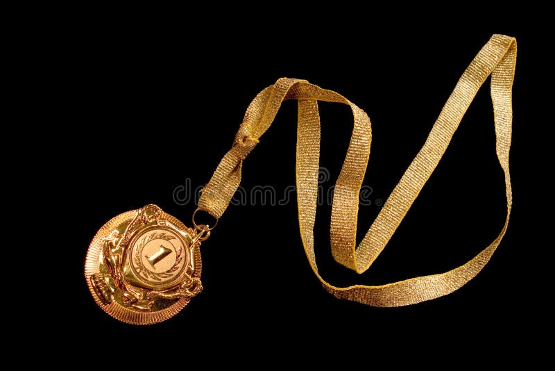 Golden medal stock image. Image of achievement, isolated - 7145187