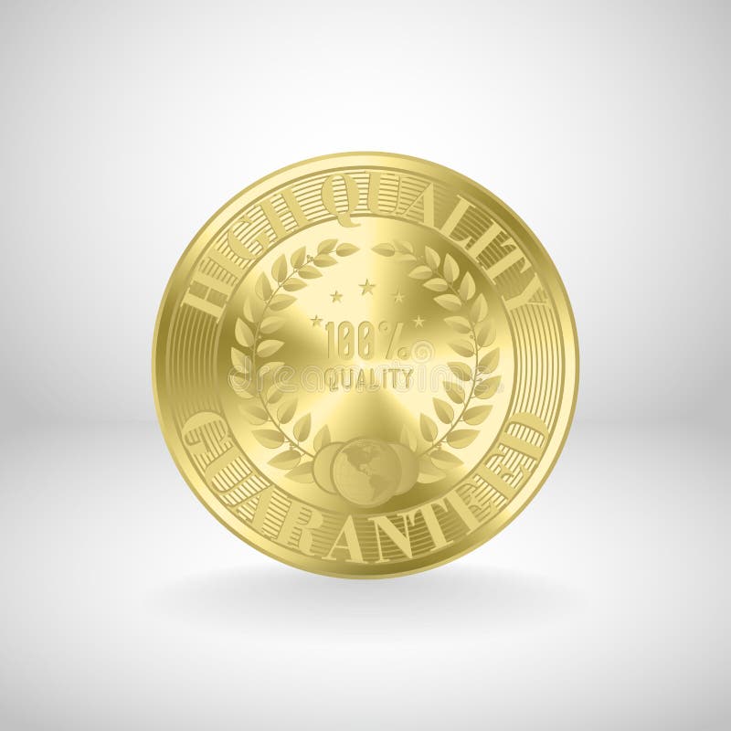 Golden medal / award coin stock vector. Illustration of award - 27488776
