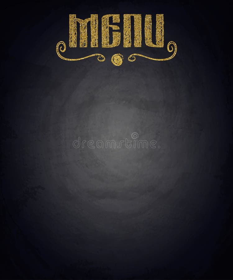 Menu of Restaurant on Black Chalkboard Background Stock Illustration ...