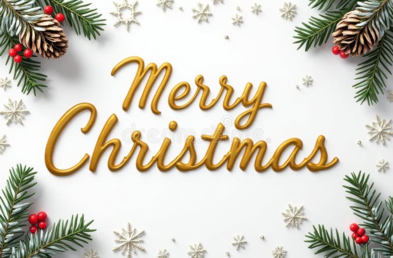 Golden Merry Christmas Letters at 31-10-2024 Stock Illustration ...