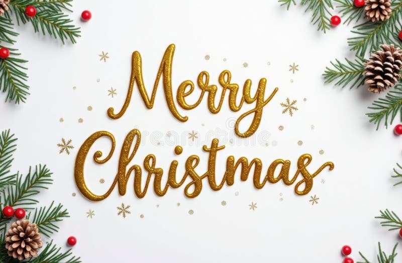 Golden Merry Christmas Letters at 31-10-2024 Stock Illustration ...