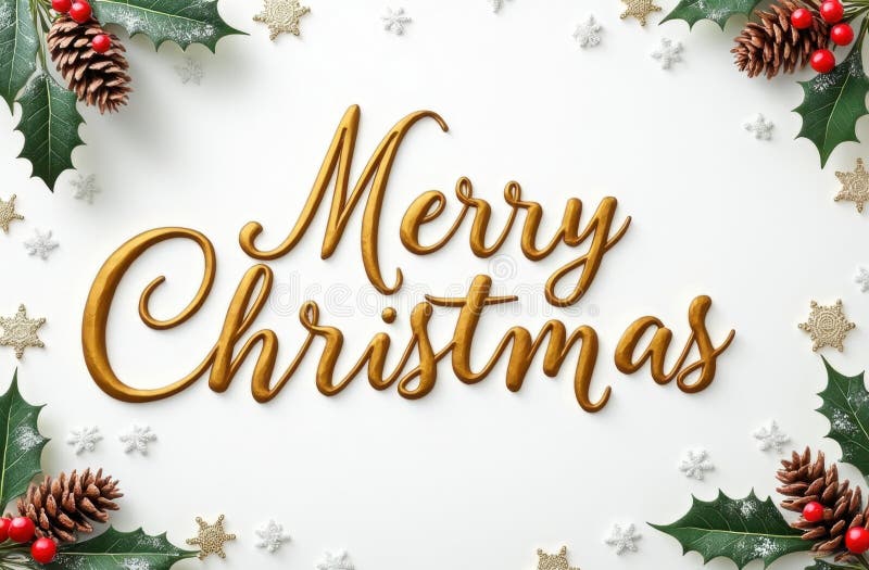 Golden Merry Christmas Letters at 31-10-2024 Stock Illustration ...